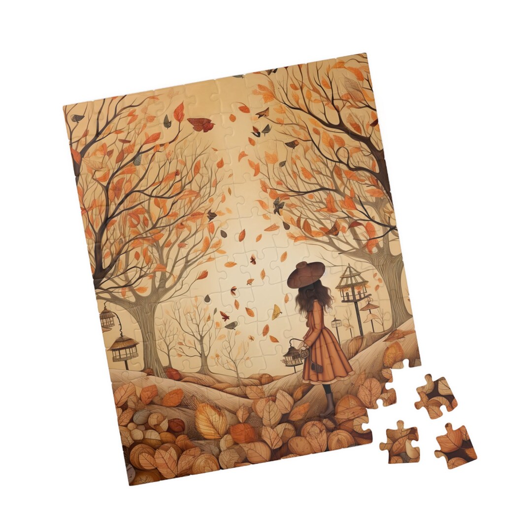 Whimsical Autumn Puzzles Cardboard Colorful Family Puzzle for Kids ...