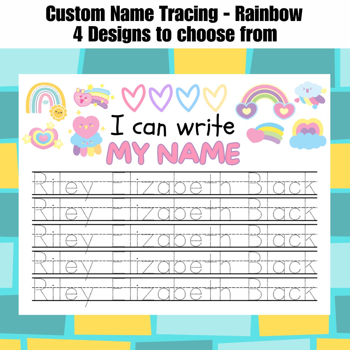 Personalized Name Tracing Printable Worksheet PDF Name Handwriting ...