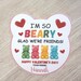 Gummy Bear Sticker for Valentine Exchange Favor Classmates Vday Teddy ...