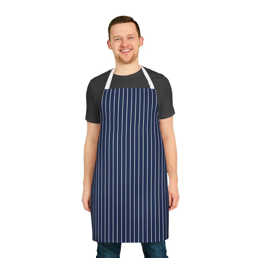 Blue Pinstripe Apron Work Apron Bartender Barista Apron Chef Apron ...