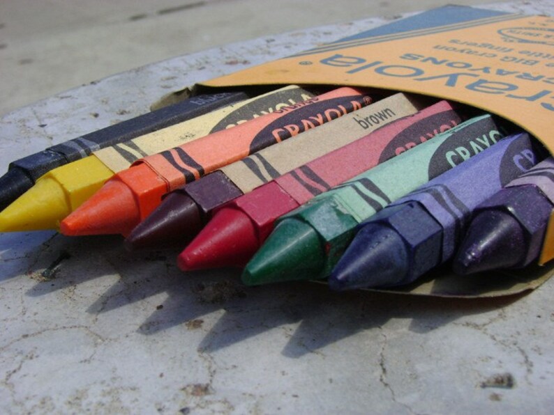 Vintage Old School Jumbo Crayons BACK TO SCHOOL Crayola | Etsy