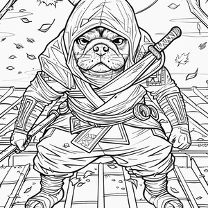 Printable Pug Ninja Coloring Pages, Fun Dog Art for Kids & Adults ...