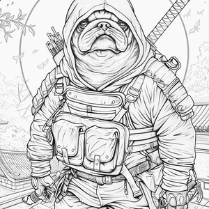 Printable Pug Ninja Coloring Pages, Fun Dog Art for Kids & Adults ...