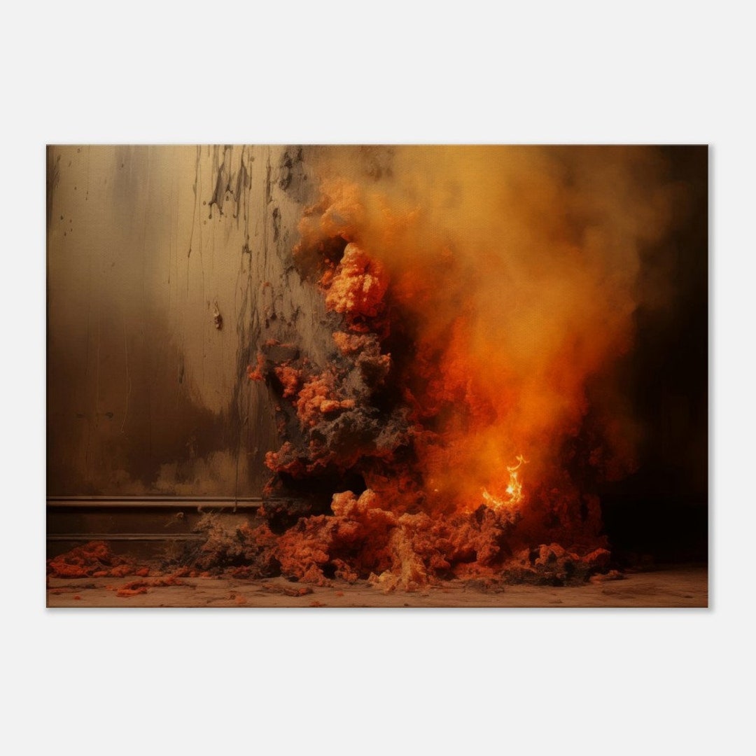 Fire Study 001 Smoke and Flame, Texture, Print of Original Work on ...