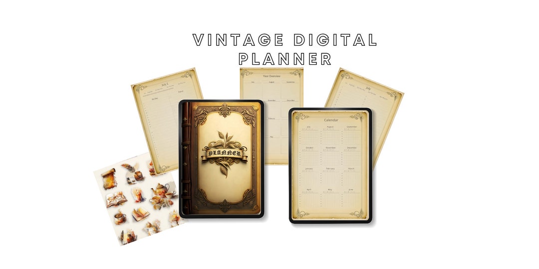 Vintage Digital Planner - Etsy