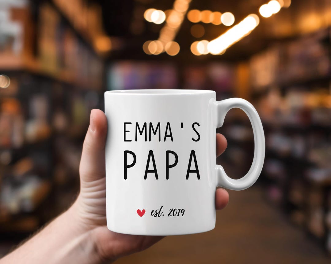 Custom Papa Mug With Kids' Name and EST New Dad Gift Ideas Father's Day ...