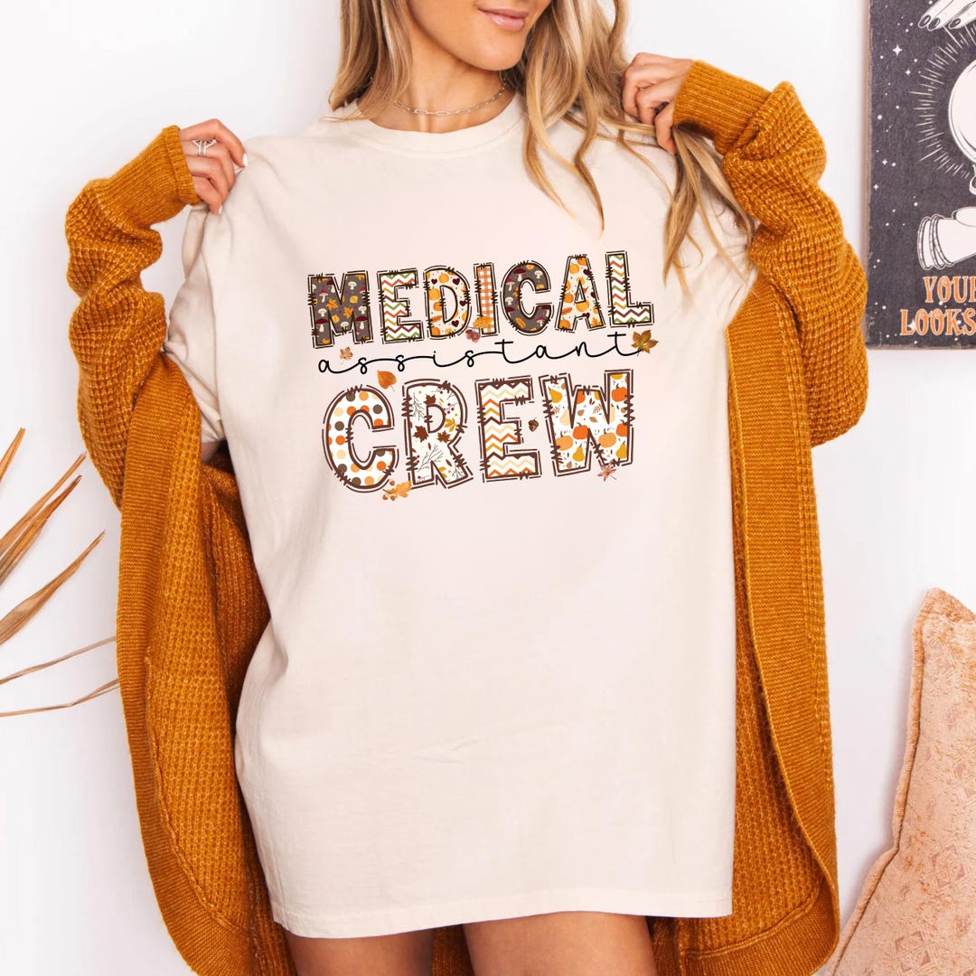 Fall Medical Assistant Long Sleeve Shirt Thanksgiving Tee Autumn MA ...