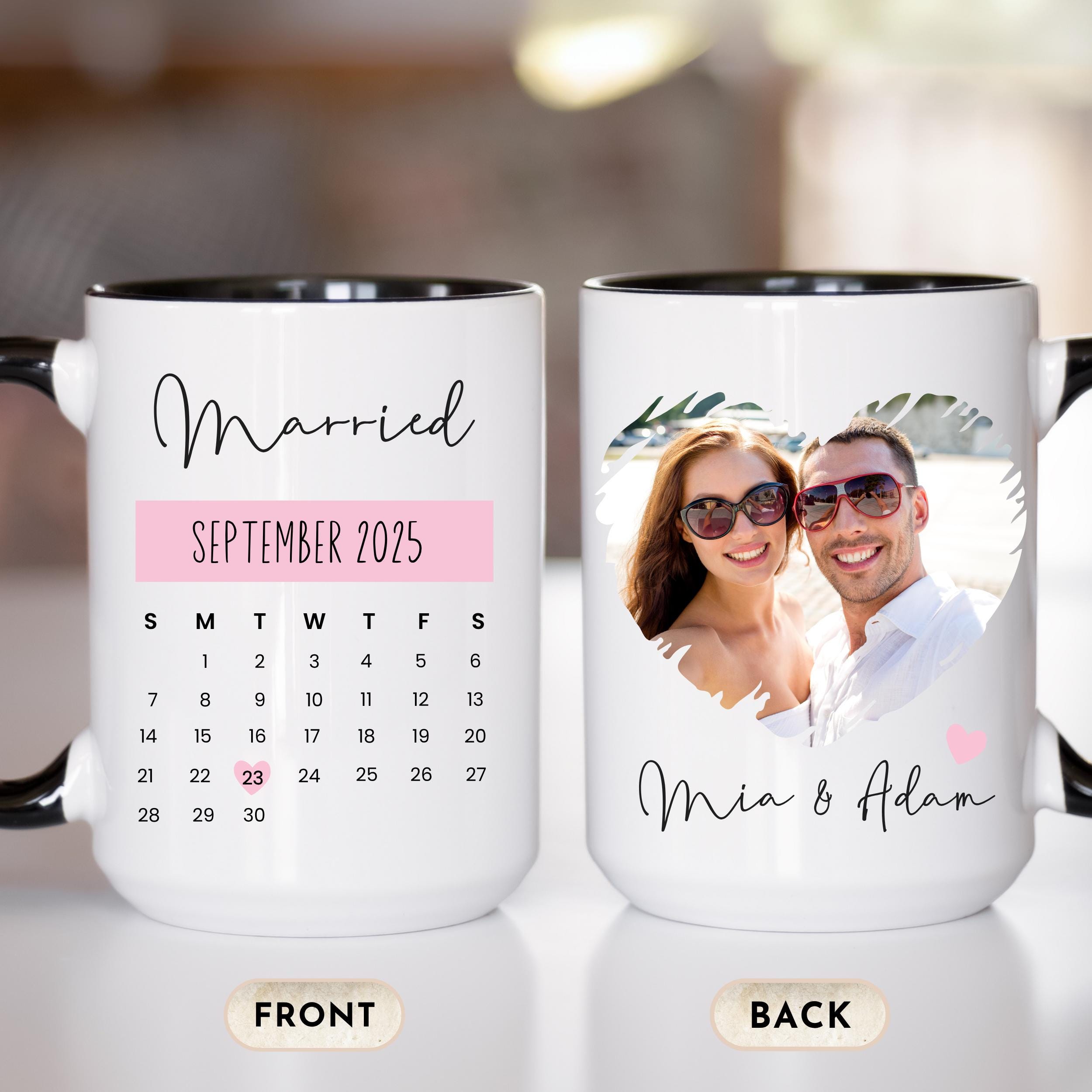 Personalized Married Calendar Mug Custom Photo Coffee Cup With Names ...