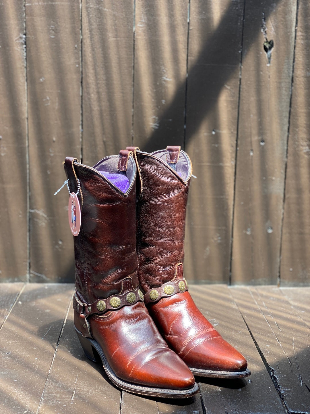 Womens 8M, Code West Boots, Brown Harness Boots, Vintage Cowgirl Boot ...