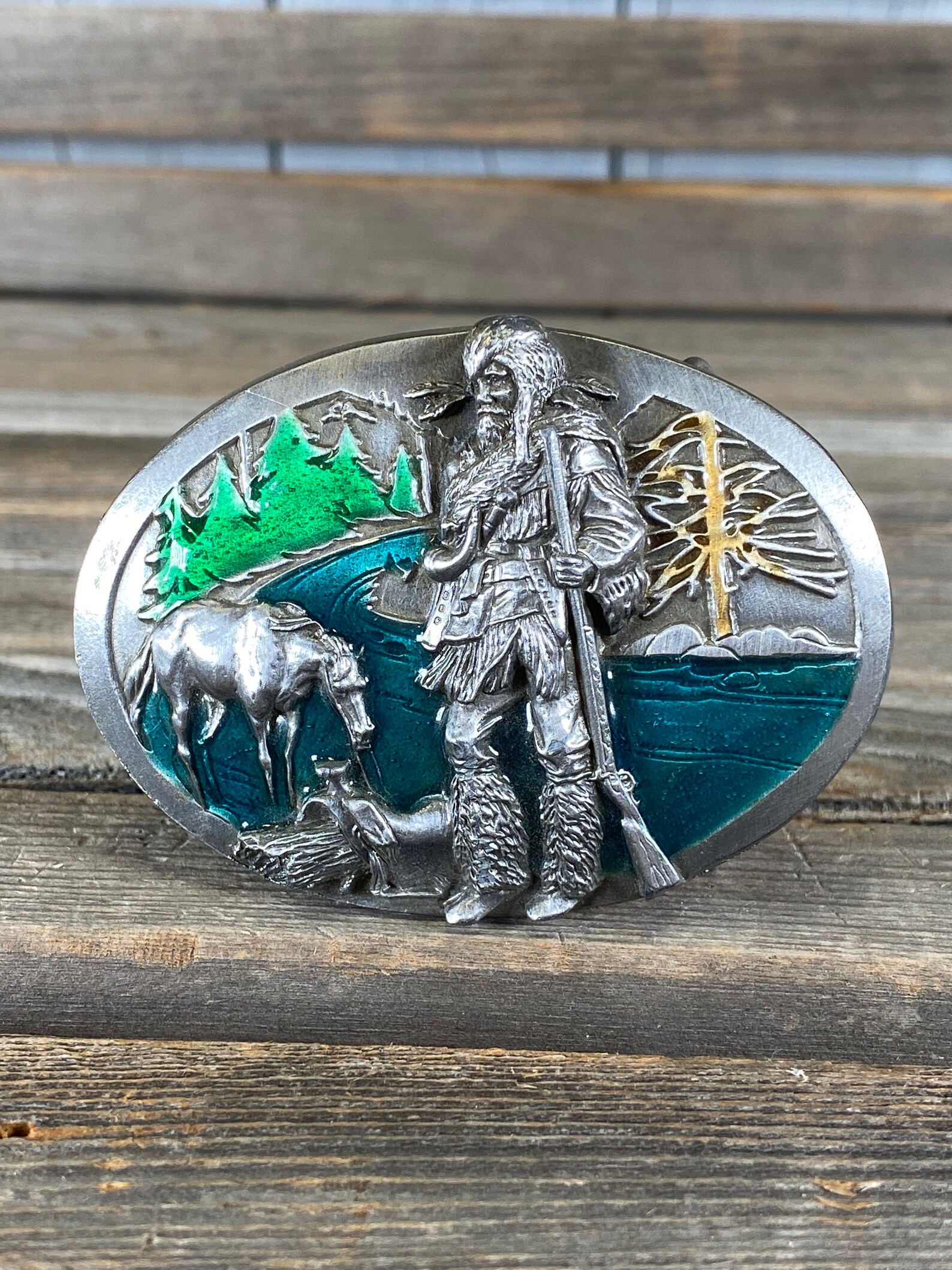 American Frontier Belt Buckle Mountain Men Belt Buckle - Etsy