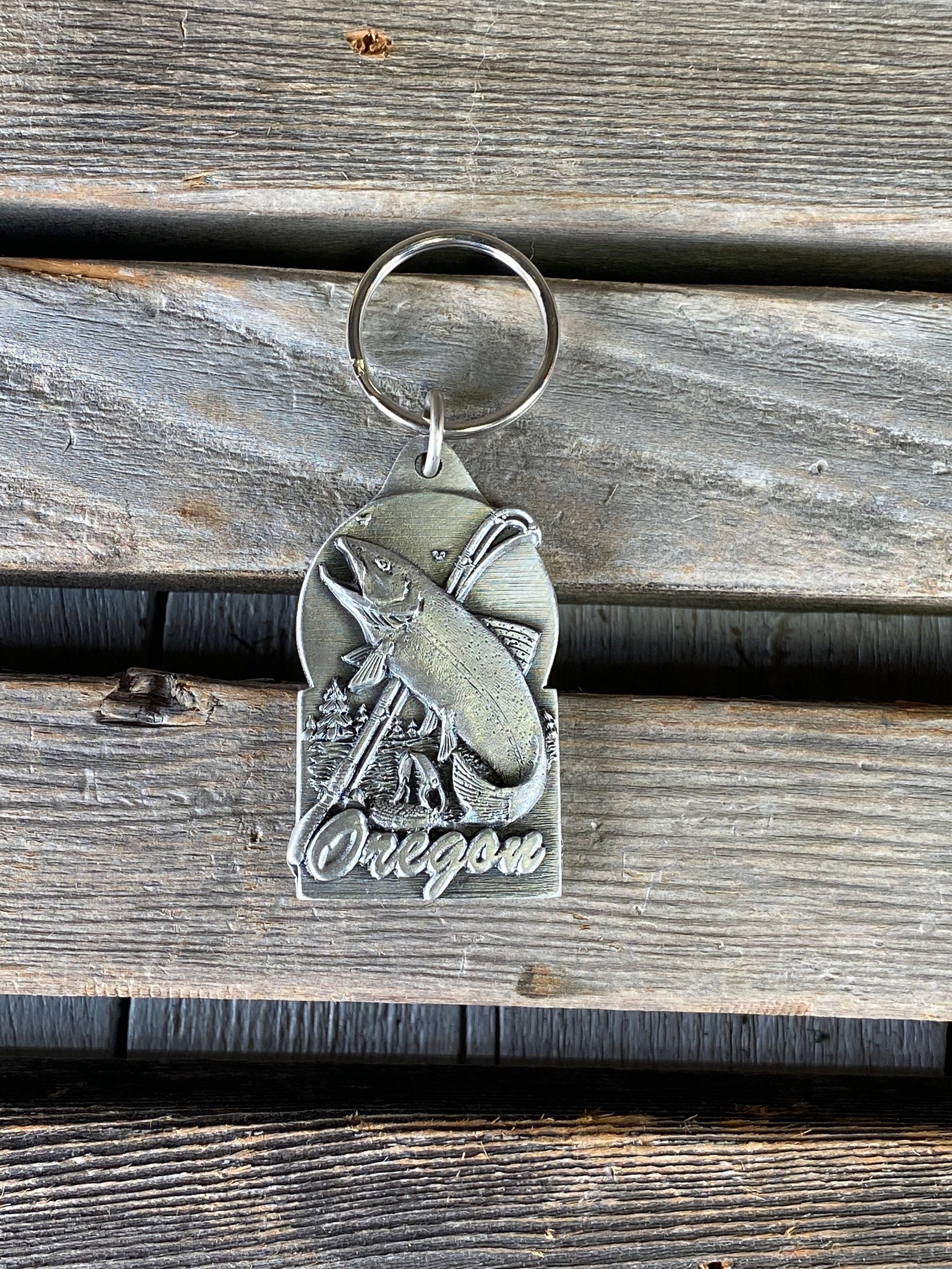 Oregon Keychain Fishing Keychain Oregon Fishing FREE USA - Etsy