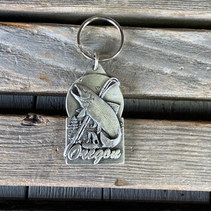 Oregon Keychain Fishing Keychain Oregon Fishing FREE USA - Etsy