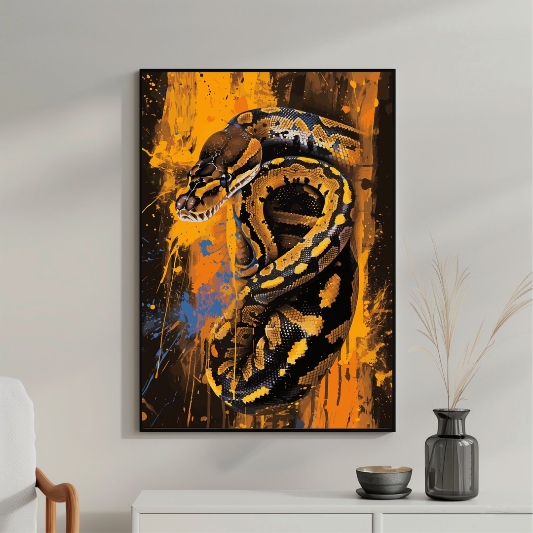 Ball Python Poster, Ball Python Art, Snake Pet Home Decor, Modern ...