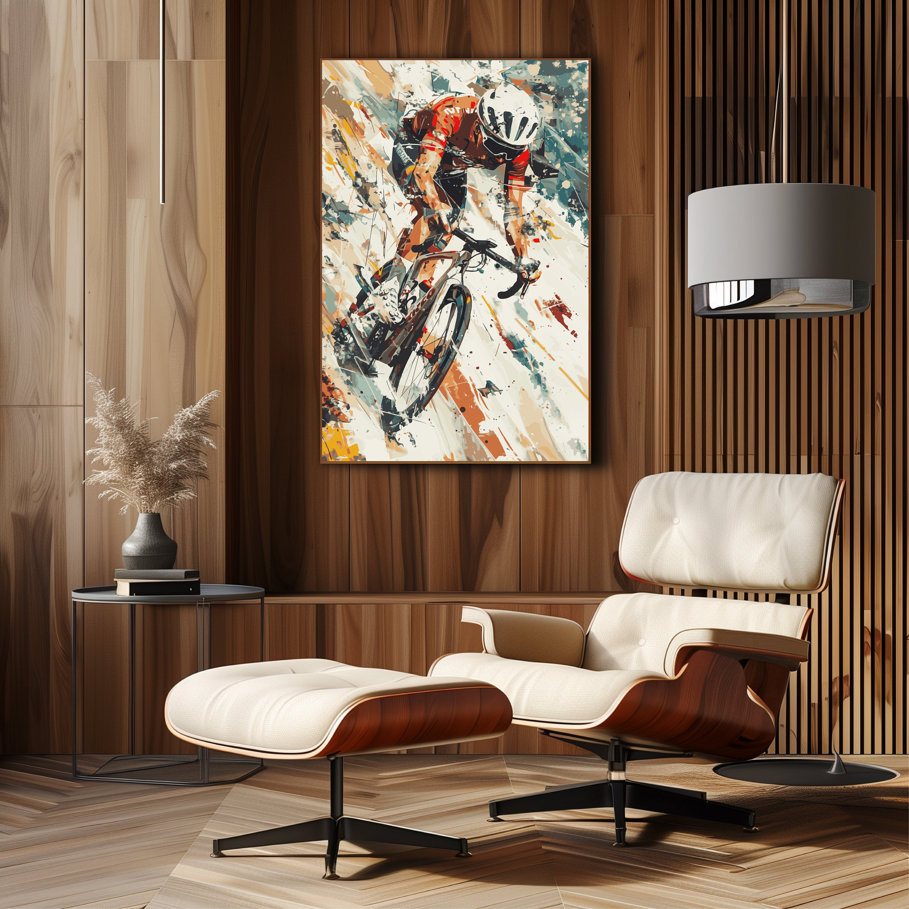 Cycling Race Poster, Mountain Biking Poster, Painting Style Home Decor ...