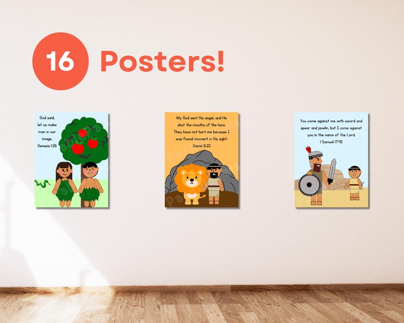 Bible Character Posters, Kids Bible Stories, Homeschool Learning ...