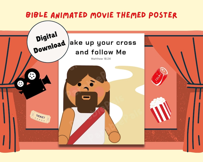 Jesus Animated Movie Poster Cute Cartoon Printable Bible Kids Church ...