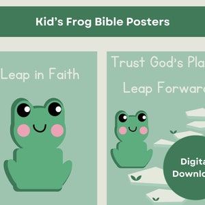 Kid's Bible Posters, Cute Frog Baby Animal, Fun Christian Wall Art ...