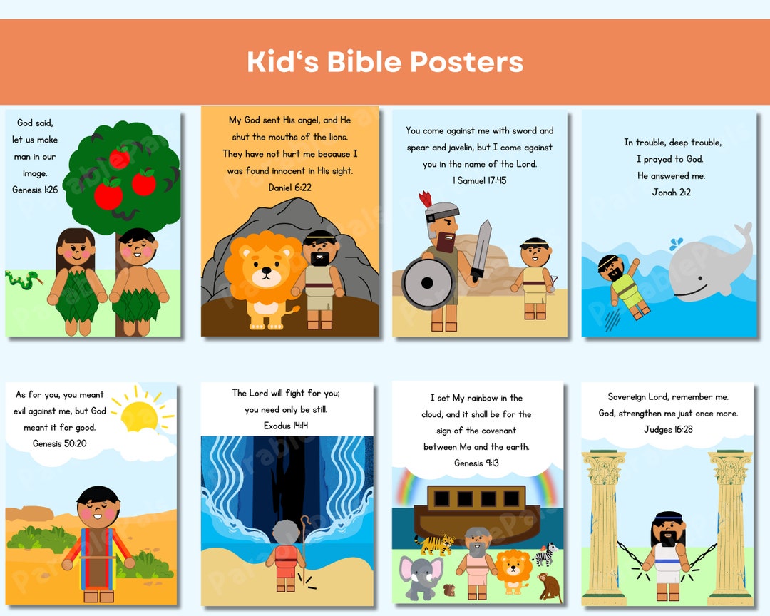 Kids Bible Posters, Bible Characters, Bible Stories, Scripture Posters ...