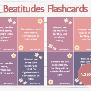 Engaging Kids Bible Memory Verse Flashcards - Printable Beatitudes Set ...