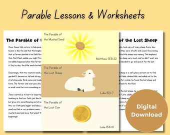 Parable Lessons & Worksheets: Bible Activity Flashcards (digital ...