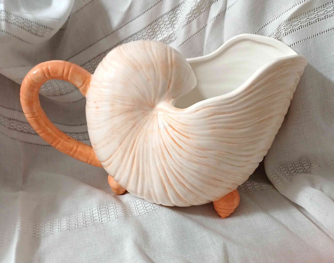 Pitcher Nautilus Shell by Cardinal, 64 Ounce, Hand-painted -- Vintage ...