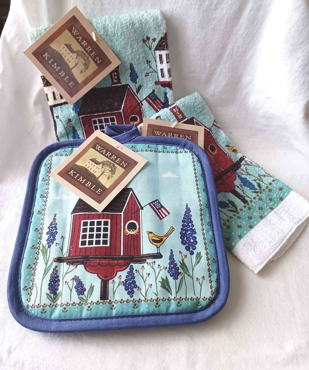 Birdhouse 3-piece Kitchen Set by Warren Kimble, NEW With Tags, Birds ...