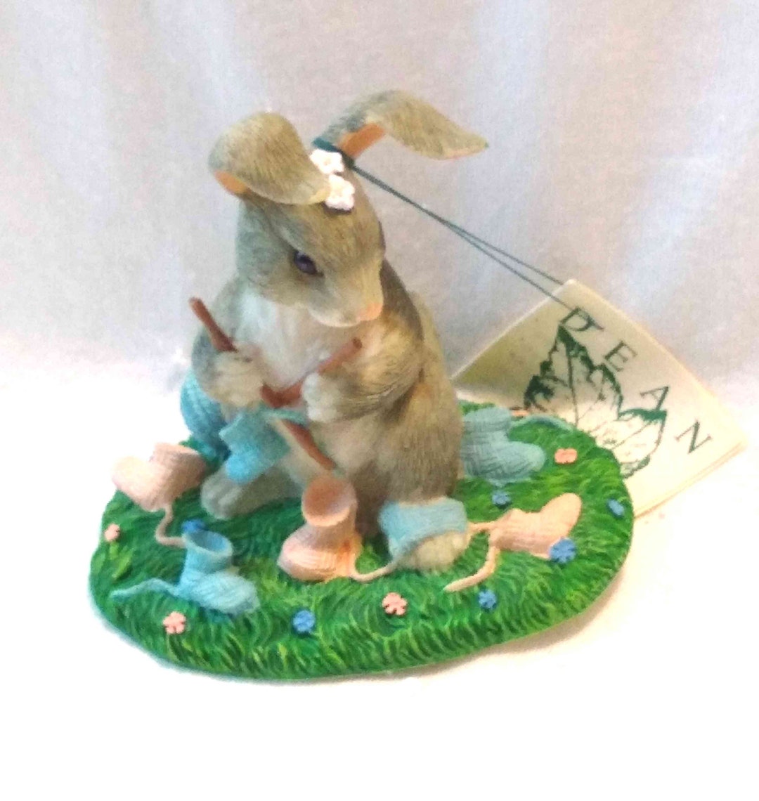 Charming Tails "guess What!" Pregnancy Figurine, Knitting Rabbit, Dean ...