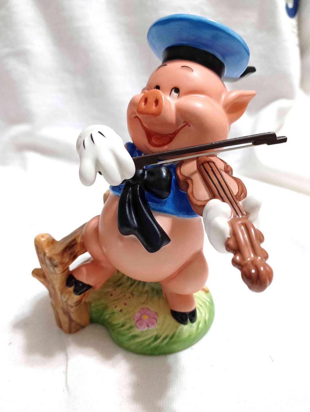 Pig With Fiddle From 3 Little Pigs Porcelain Sculpture From Disney ...
