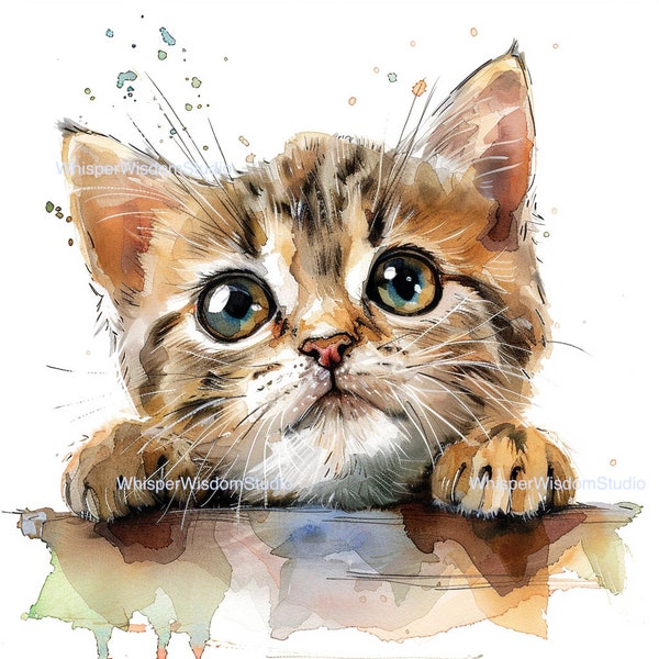 Cute Cat Art - Etsy