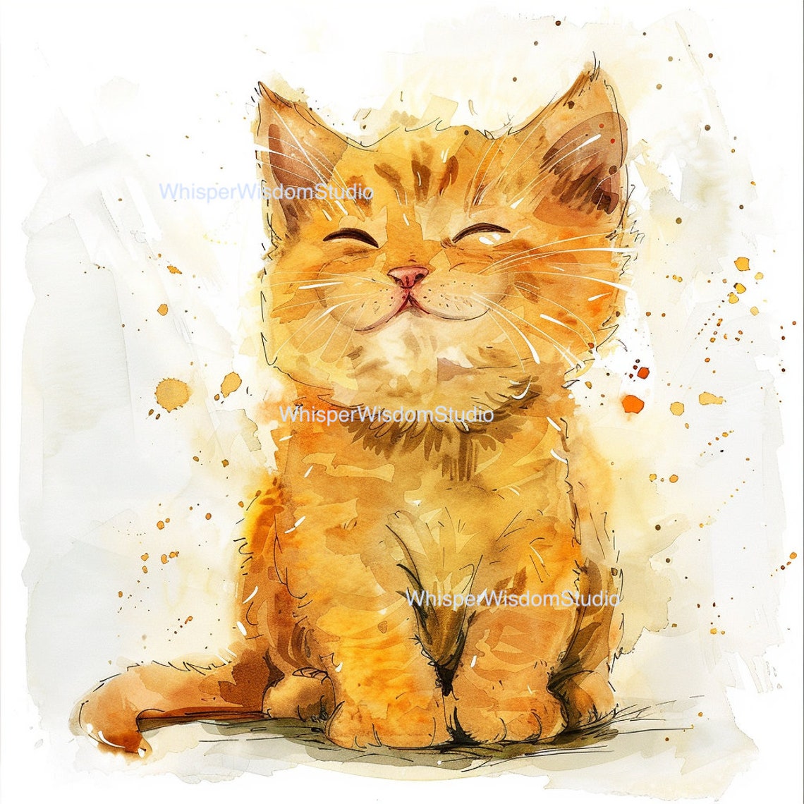 Cute Cat Clipart Bundle, Clip Art Set of 12 High Quality Pngs ...