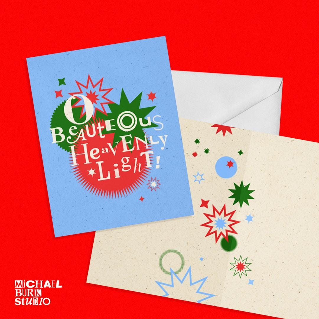 O Beauteous Heavenly Light! (blue Version) · Holiday Cards W Envelopes ...