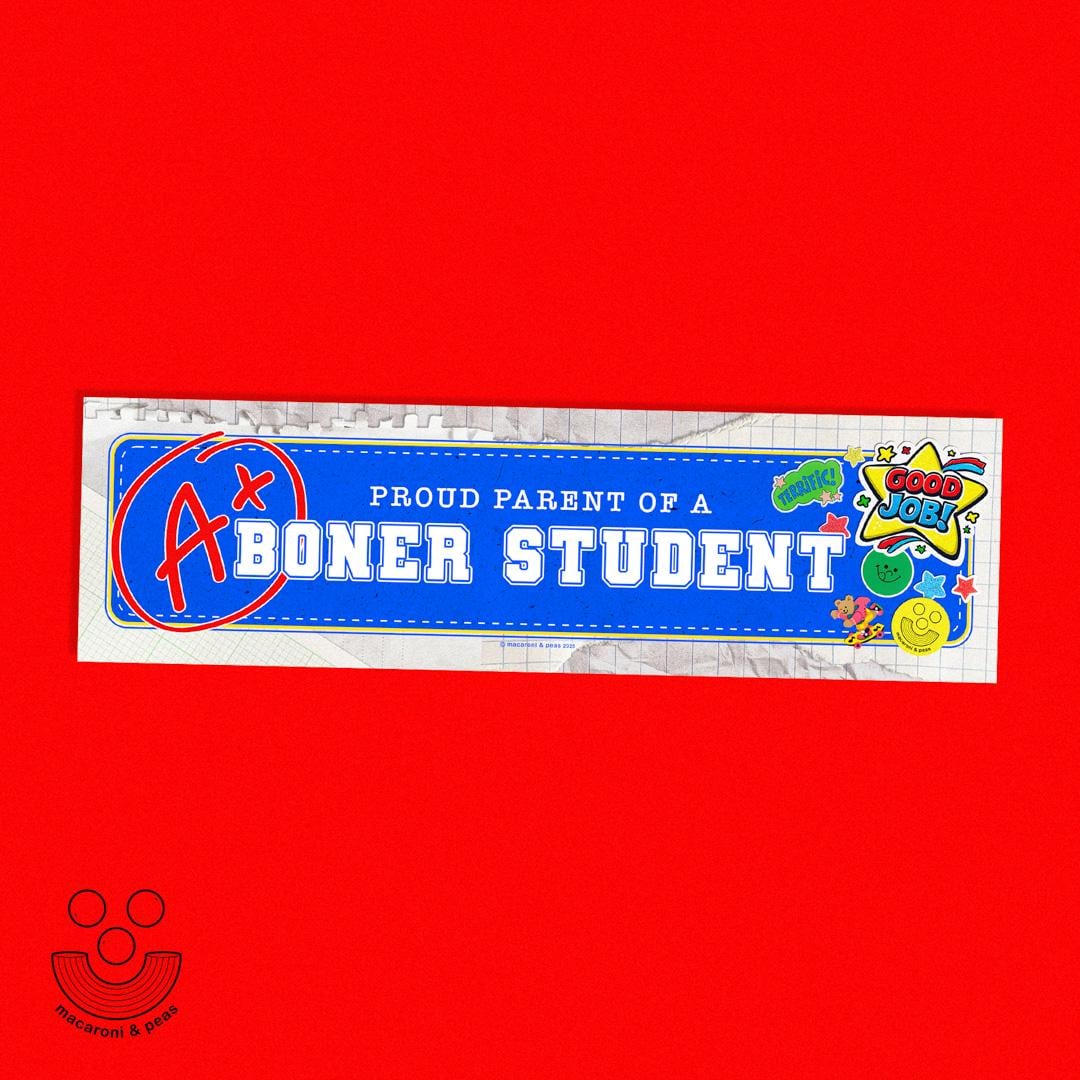 Proud Parent of a Boner Student · Bumper Sticker 11x3" · Funny Parody ...