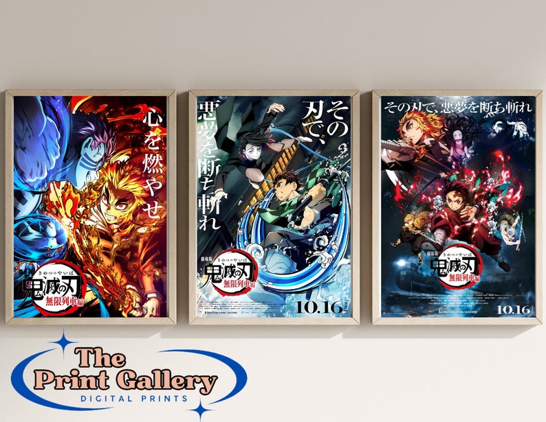 Demon Slayer Anime Movie Poster Pack 3 Piece Set the Mugen Train Arc ...