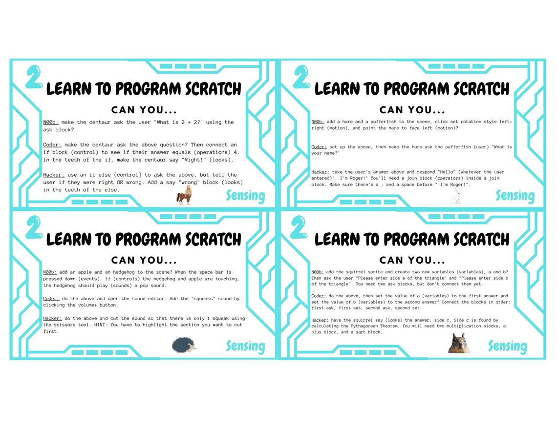 Scratch Task Cards Bundle: 3 Levels - Etsy