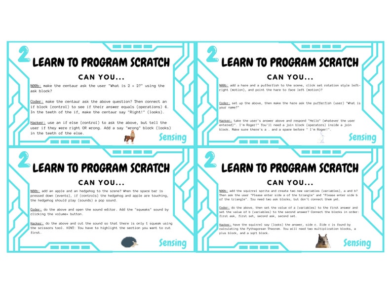 Scratch Task Cards Bundle: 3 Levels - Etsy