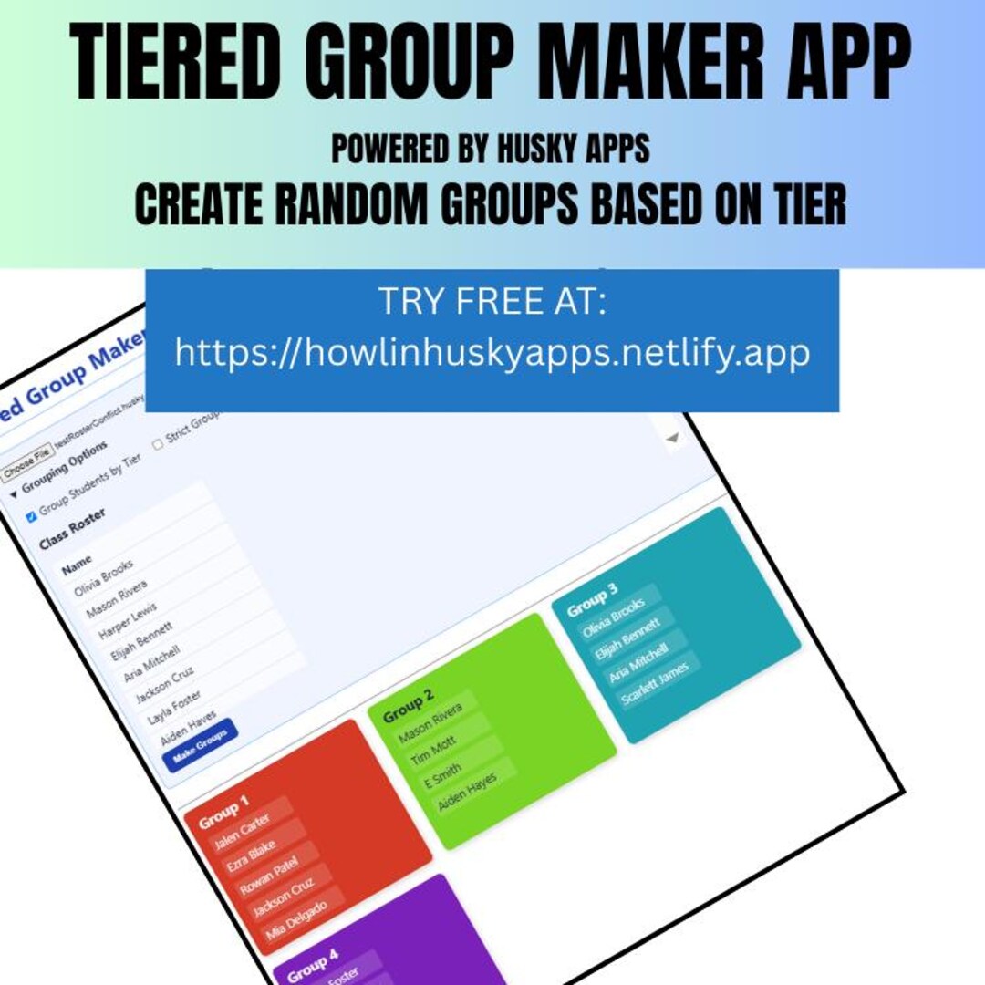 Tiered Group Maker App–efficient Student Group Generator W Conflict ...