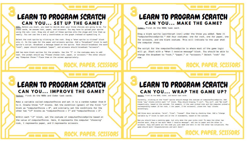 Scratch Task Cards Bundle: 3 Levels - Etsy
