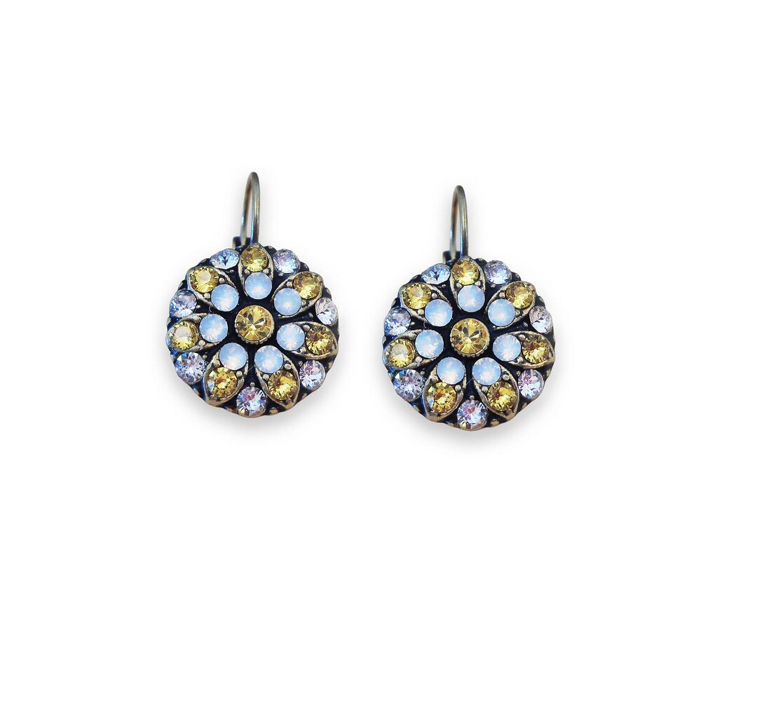 JULIET Swarovski Crystal Floral Design Drop Earrings,light Topaz,white ...