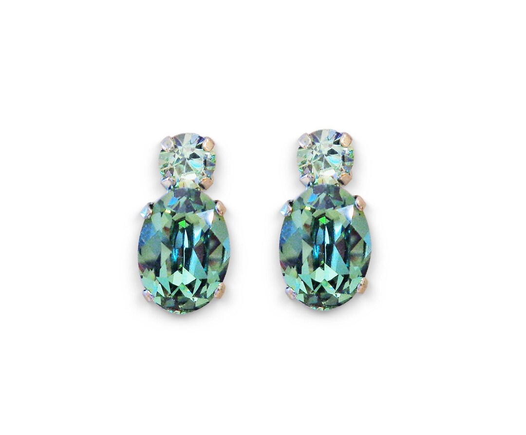 Swarovski Crystal Stud and Drop Oval Fancy Stone Earrings,erinite ...