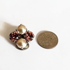 Swarovski Crystal 8mm Round Fancy Stone Clipon Earringsblush - Etsy