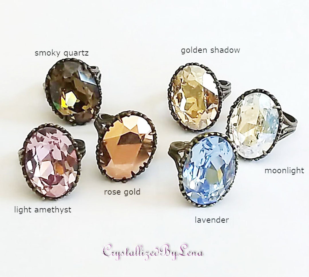 Oval Fancy Stone Swarovski Crystal 18x13mm Fancy Stone Rings,antique ...