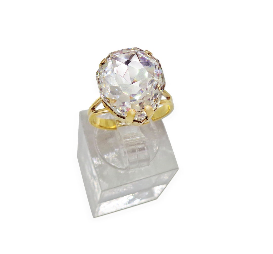 Swarovski Crystal 14mm Majestic Fancy Stone Ring Clear Crystal,yellow ...