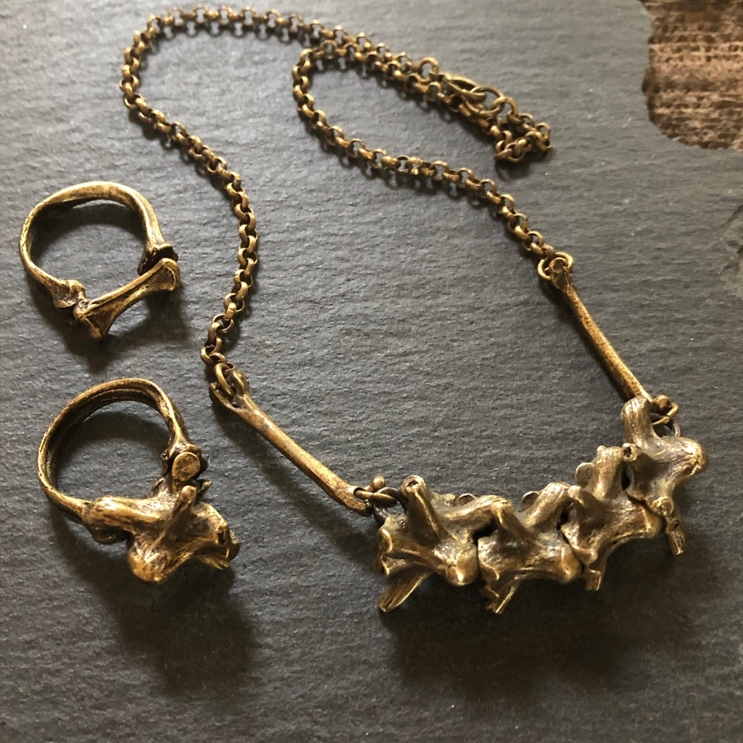 Gothic, Bone Jewelry, Vertebrae Necklace, or Vertebra Ring, OR Bone ...
