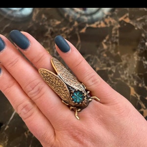 Cicada Bug Ring, Custom Handmade With Iridescent Dragon Skin or ...