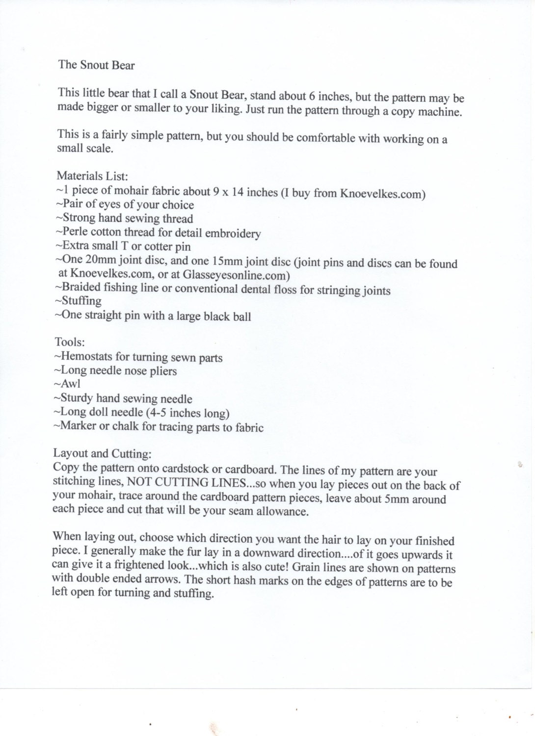 Snout Bear Pattern by Violetpie Instant Download Pattern With Detailed ...