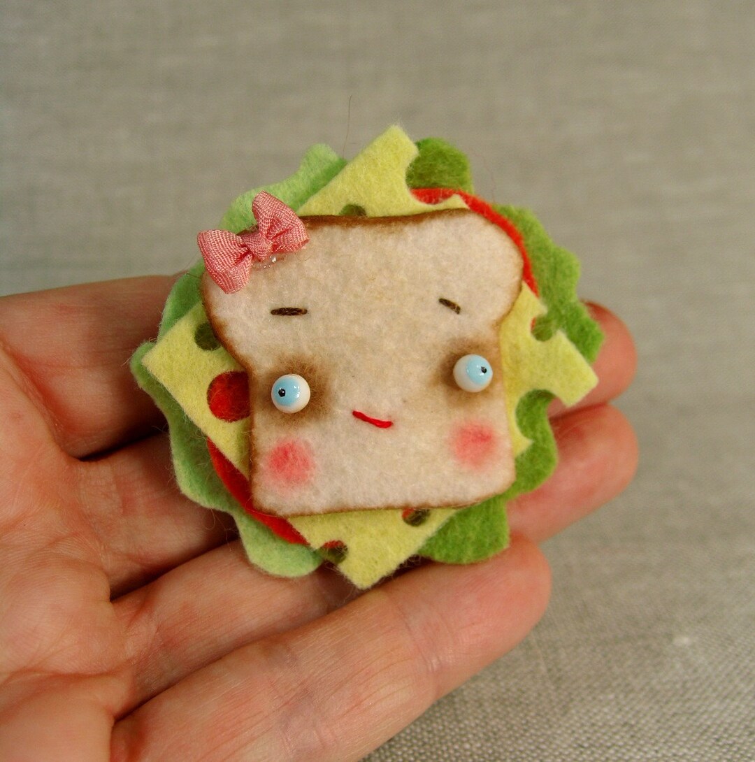 Sandwich Pin, Brooch or Badge, Felt Food MADE TO ORDER - Etsy