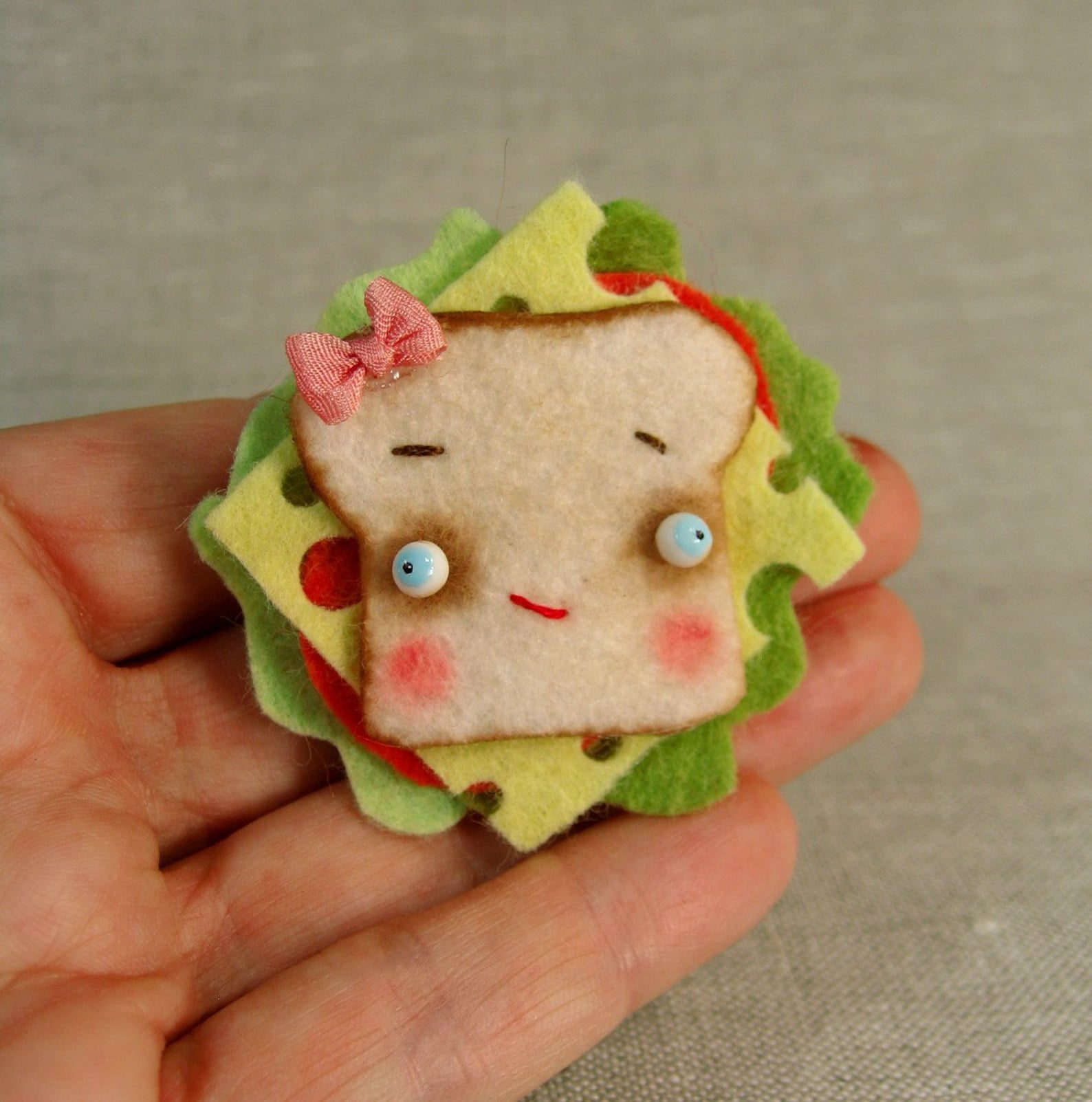 Sandwich Pin, Brooch or Badge, Felt Food MADE TO ORDER - Etsy