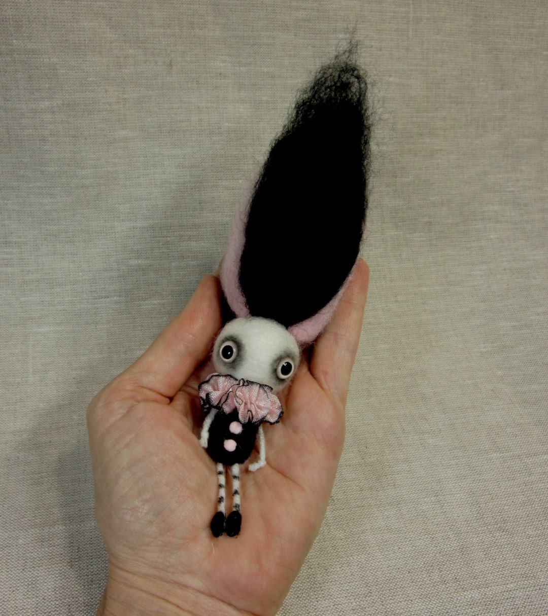 Tiny Bride Dolly Monster, Gothic Spooky Doll in Pink or White MADE-TO ...