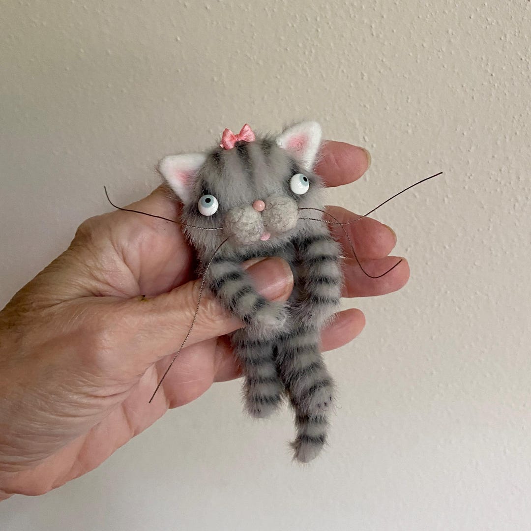 Tabby Cat Floppy Cat Mini Pet for Doll MADE TO ORDER - Etsy