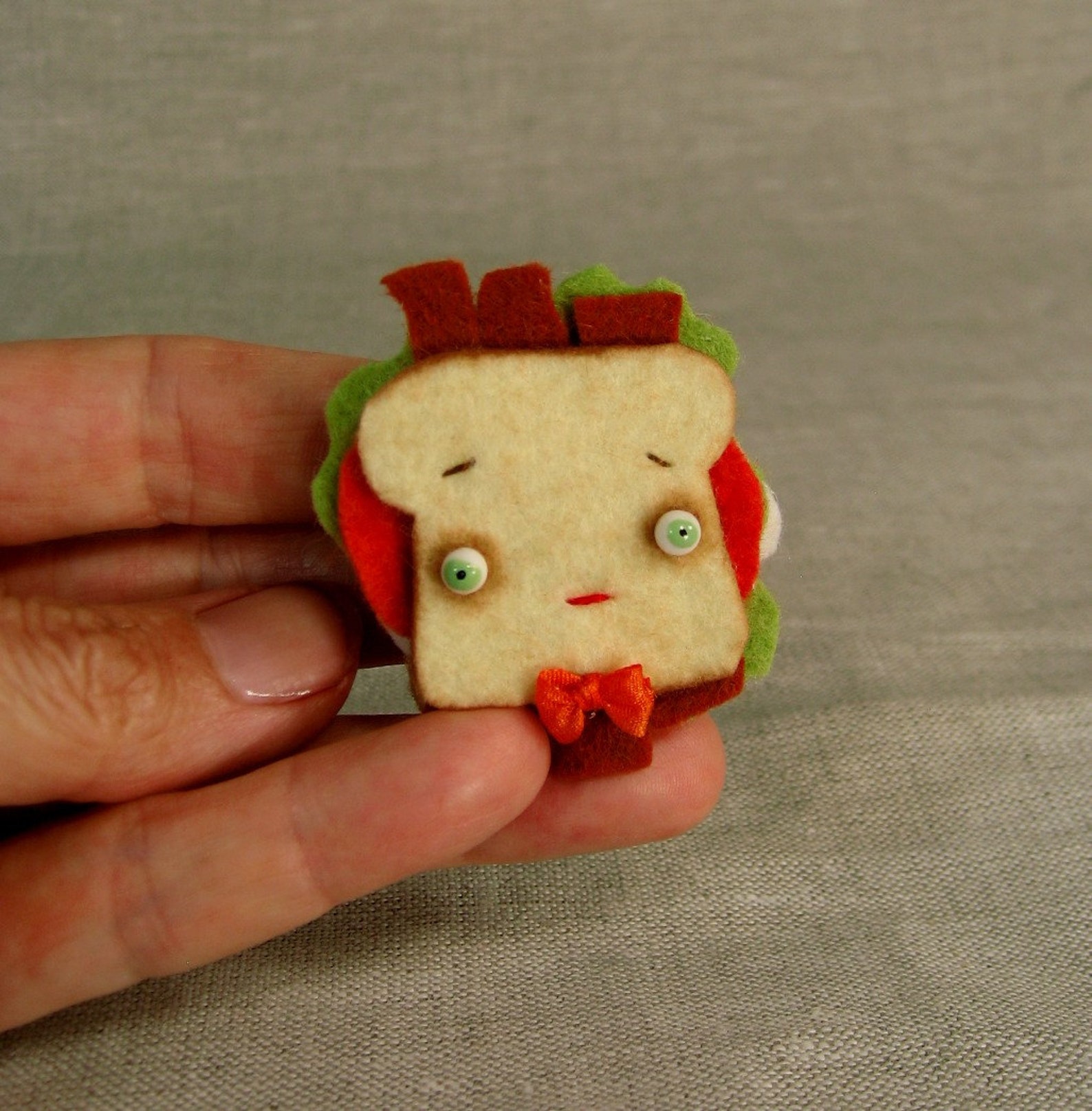 Sandwich Pin Brooch or Badge Felt Food MADE TO ORDER | Etsy